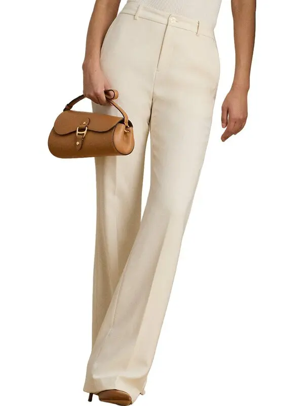 Ralph Lauren Stretch Crepe Straight Pant - Mascarpone Cream