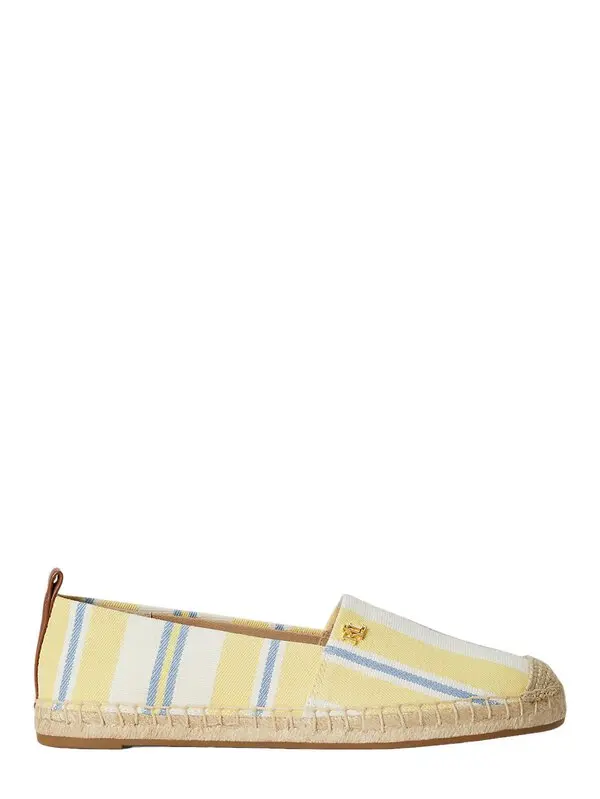 Ralph Lauren Cameryn Iii Striped Canvas Espadrille - Lemon Sorbet/lauren Tan