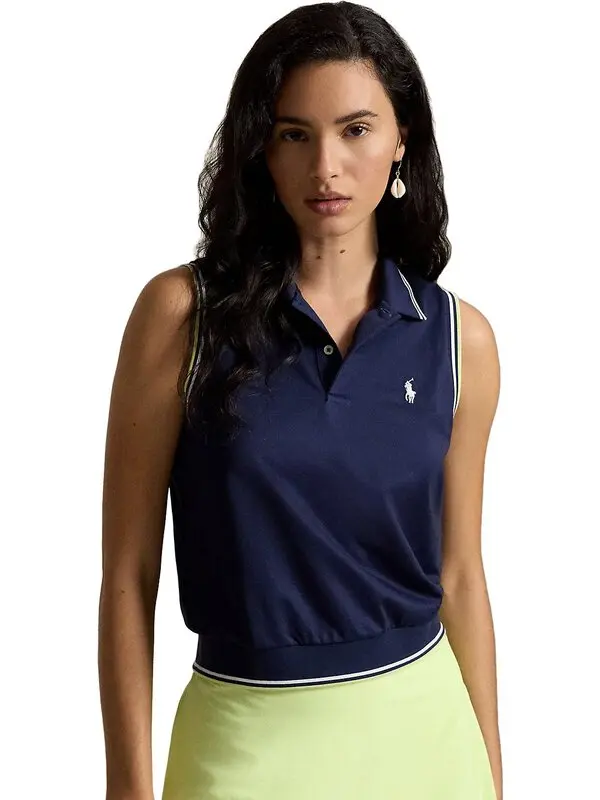 Ralph Lauren Sleeveless Polo Shirt - Refined Nvy/crm Wht/light