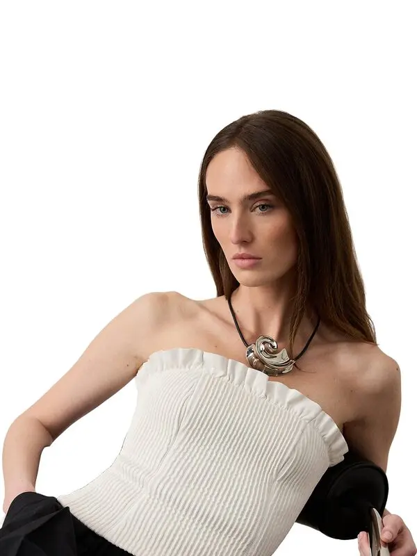 Ralph Lauren Fisher Lambskin Bustier - Cream