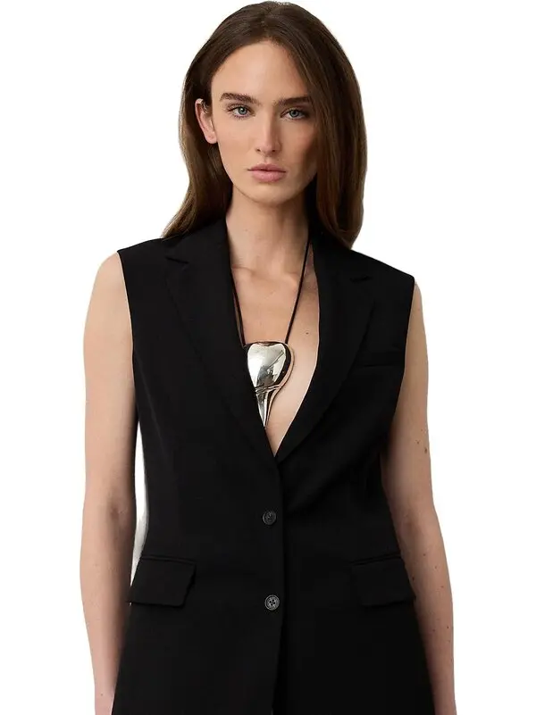 Ralph Lauren Randy Grain De Poudre Vest - Black