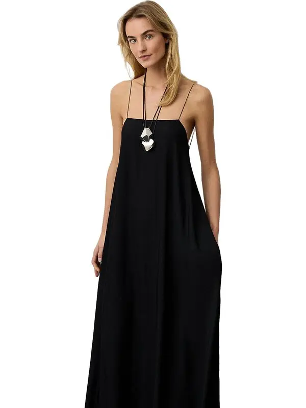 Ralph Lauren Erickson Satin Evening Dress - Black