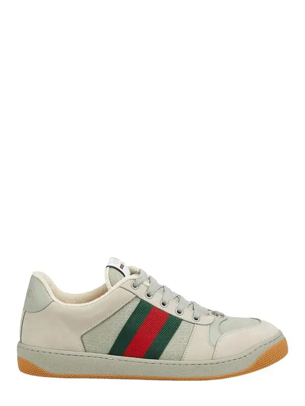 Gucci Gg Screener Sneakers - Grey/green/red