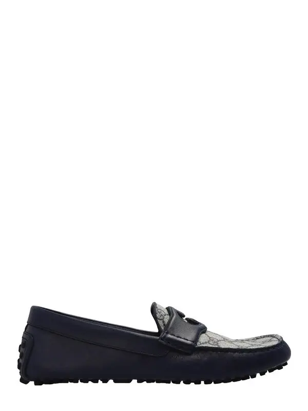 Gucci Interlocking G Driver Loafer - Blue Agata/beige