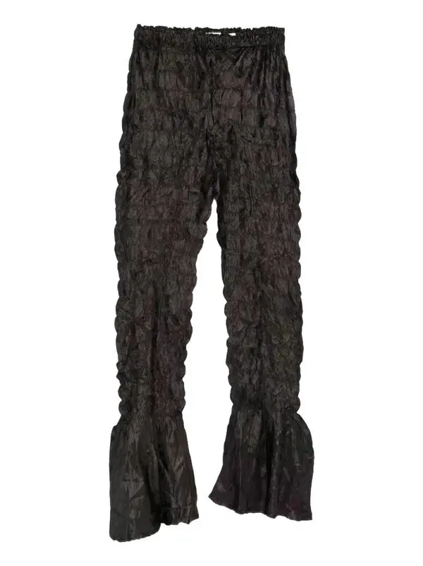 GONGDID DESIGN Ruffled Hem Trousers - Black