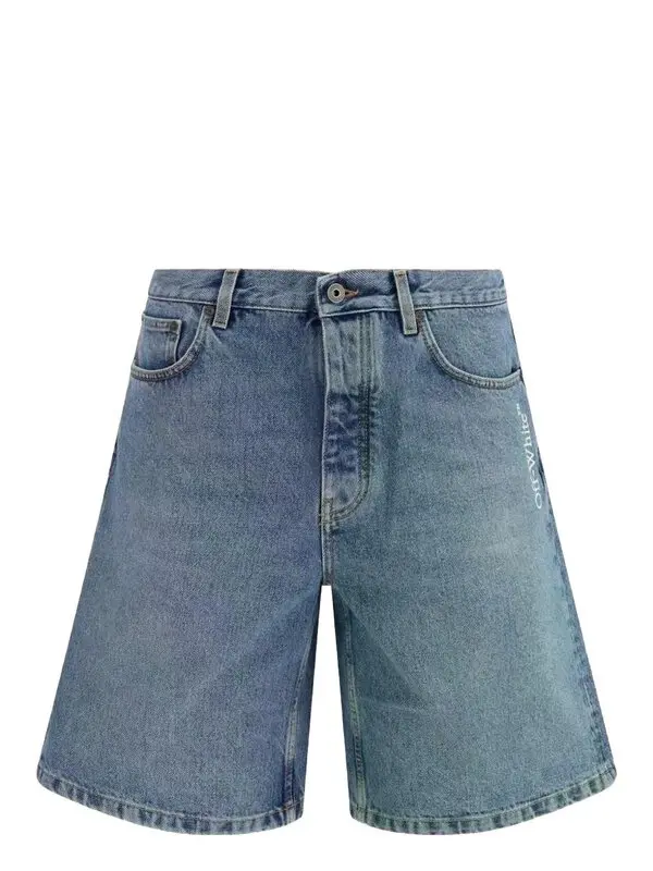Off-White Arrow-motif Denim Shorts - Blue