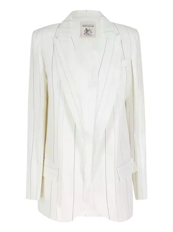SEMICOUTURE Striped Blazer - White