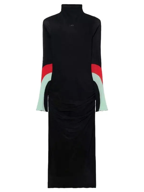 Off-White High-neck Insert Dress - Black