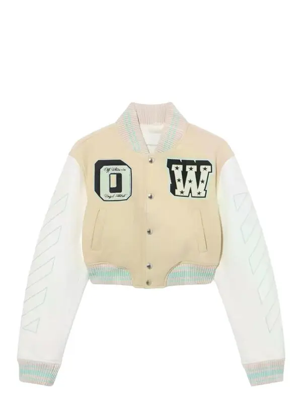 Off-White Graffiti Varsity Jacket - Neutrals