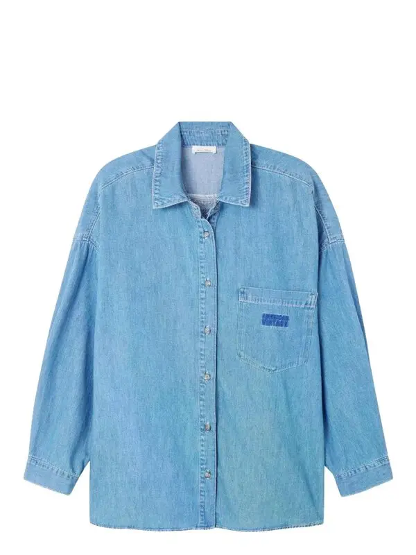 American Vintage Izeway Long-sleeve Pocket Shirt - Blue