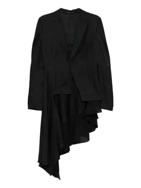Yohji Yamamoto Layered Asymmetric Jacket - Black