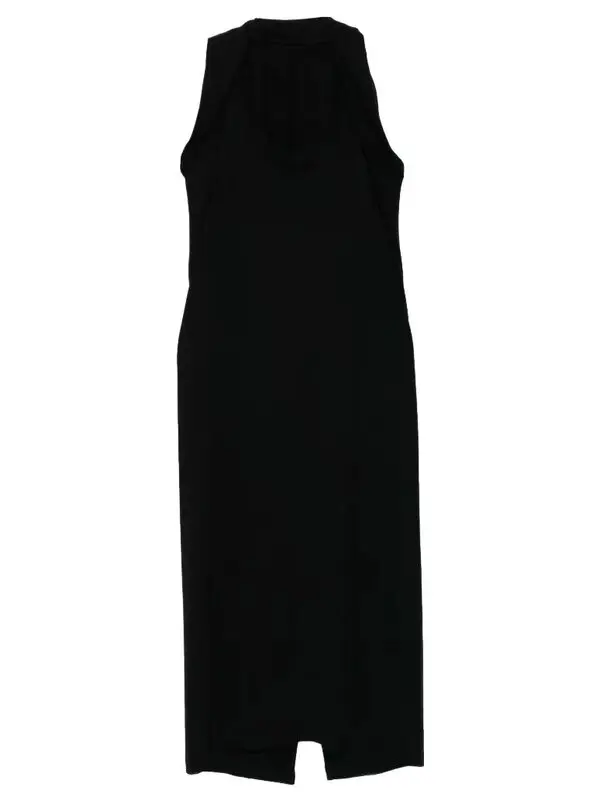 Yohji Yamamoto Twisted Midi Dress - Black