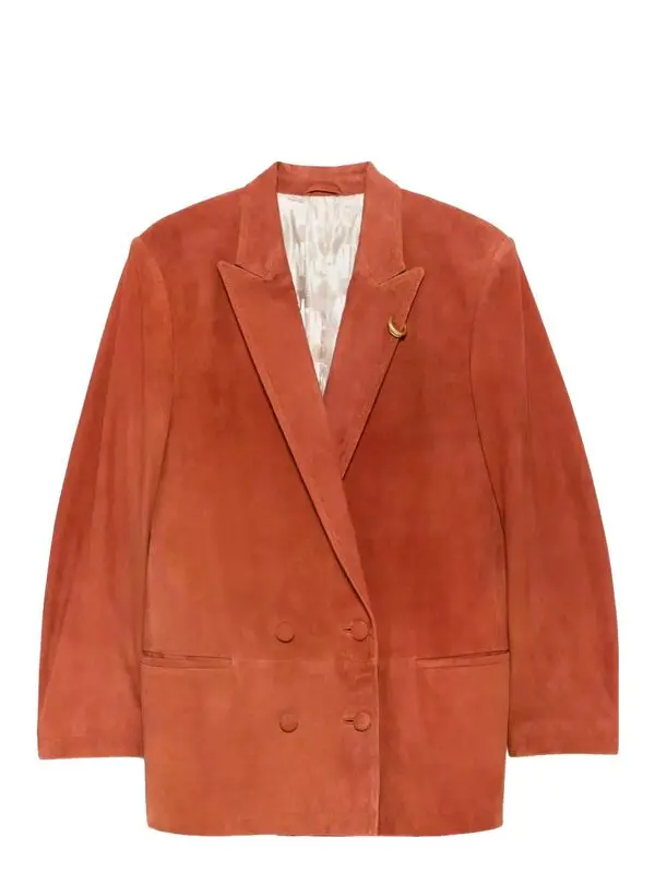Alberta Ferretti Ring-detail Double-breasted Blazer - Orange