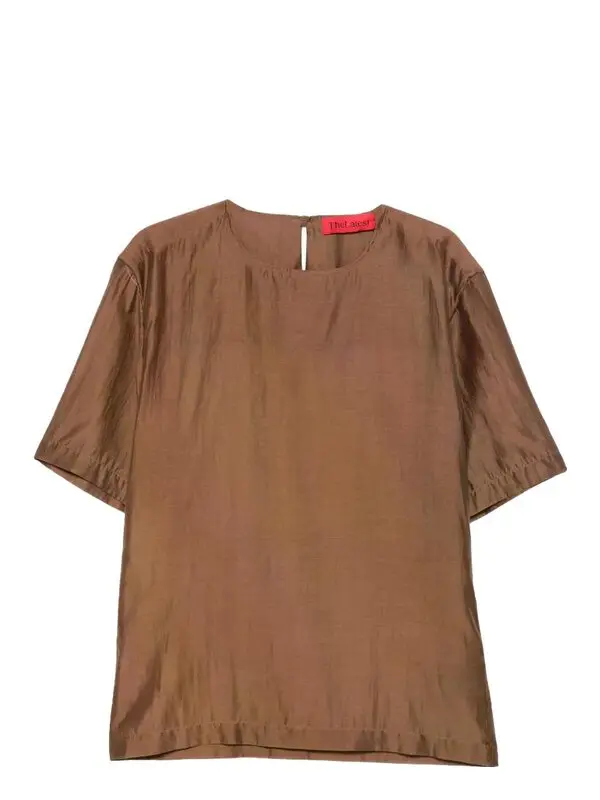 THELATEST Short-sleeve Blouse - Brown