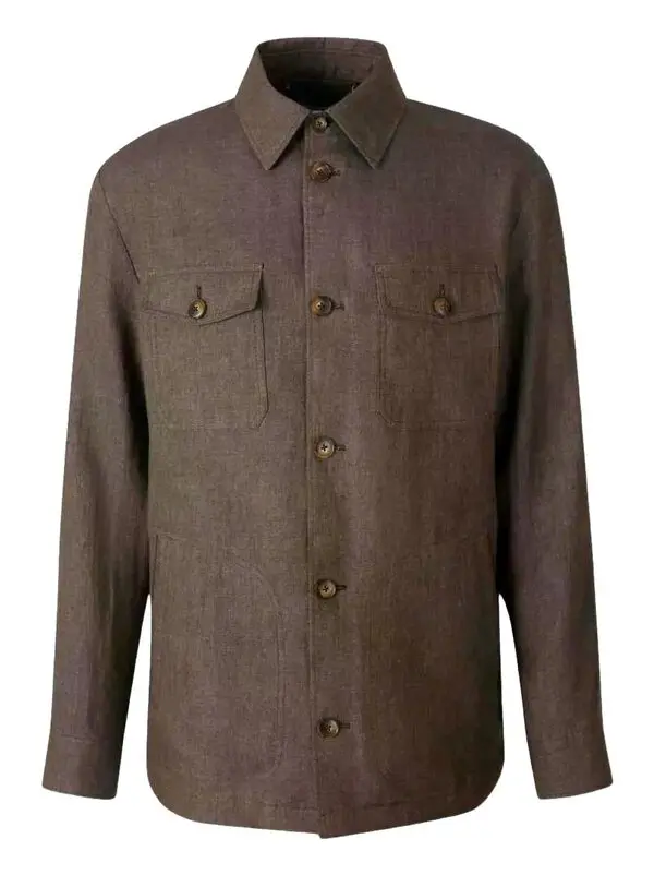 Canali Buttoned Flap-pocket Jacket - Brown