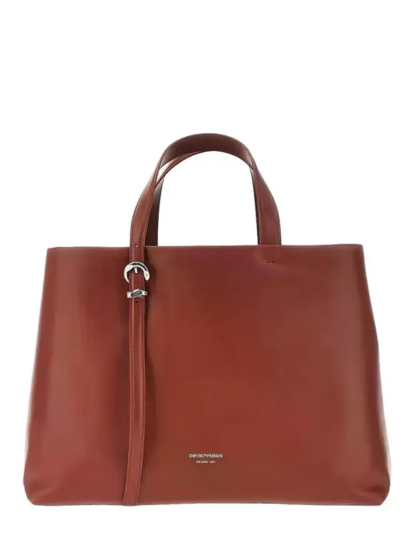 Emporio Armani Leather Tote Bag - Red