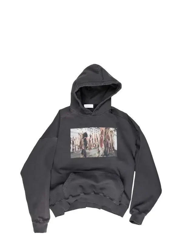 ALEXANDER DIGENOVA Graphic Print Hoodie - Grey