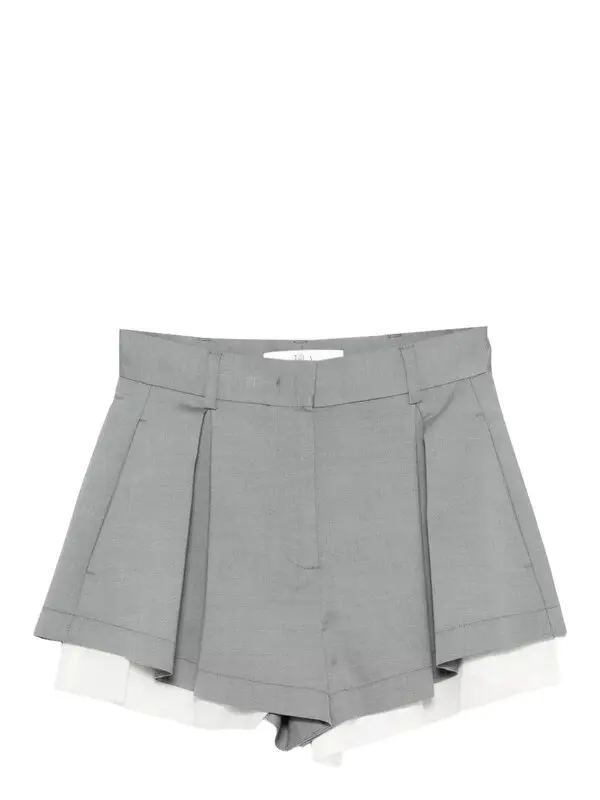 TELA Pleated Layered Shorts - Grey
