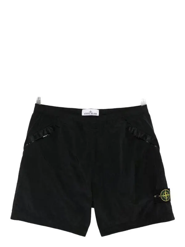 Stone Island Patch-pocket Bermuda Shorts - Black
