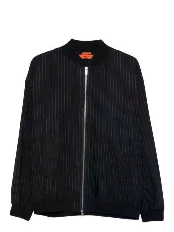 Barena Venezia Pinstripe Zip-up Bomber Jacket - Blue