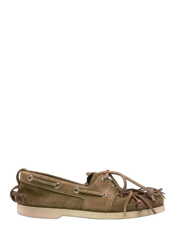 GOLDEN GOOSE Cruise Fringed Beaded Boat Shoes - Brown