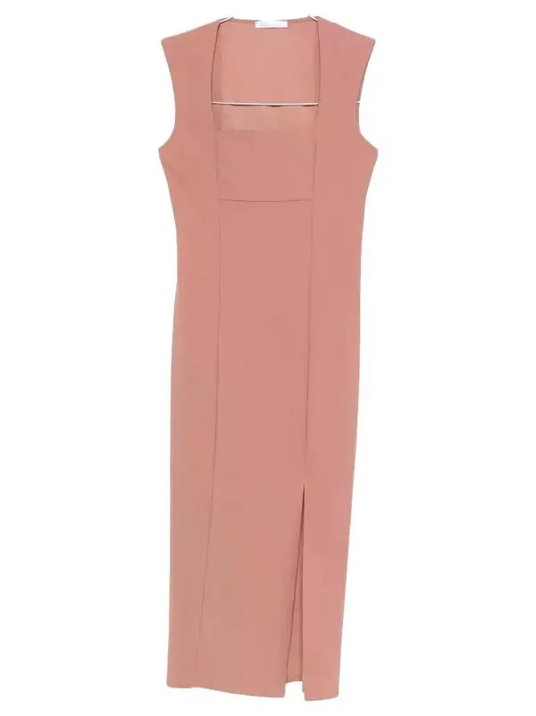 Patrizia Pepe Square-neck Midi Dress - Pink