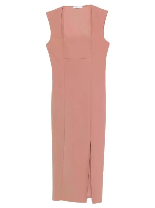 Patrizia Pepe Square-neck Midi Dress - Pink