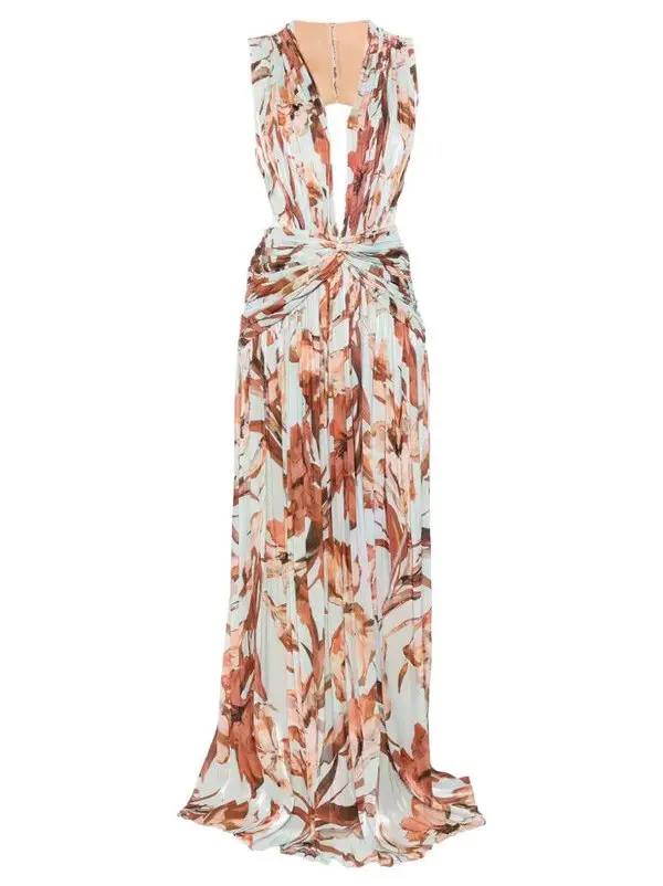 Costarellos Fayla V-neck Maxi Dress - Pink