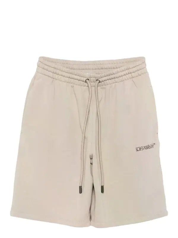 Off-White Drawstring Track Shorts - Neutrals