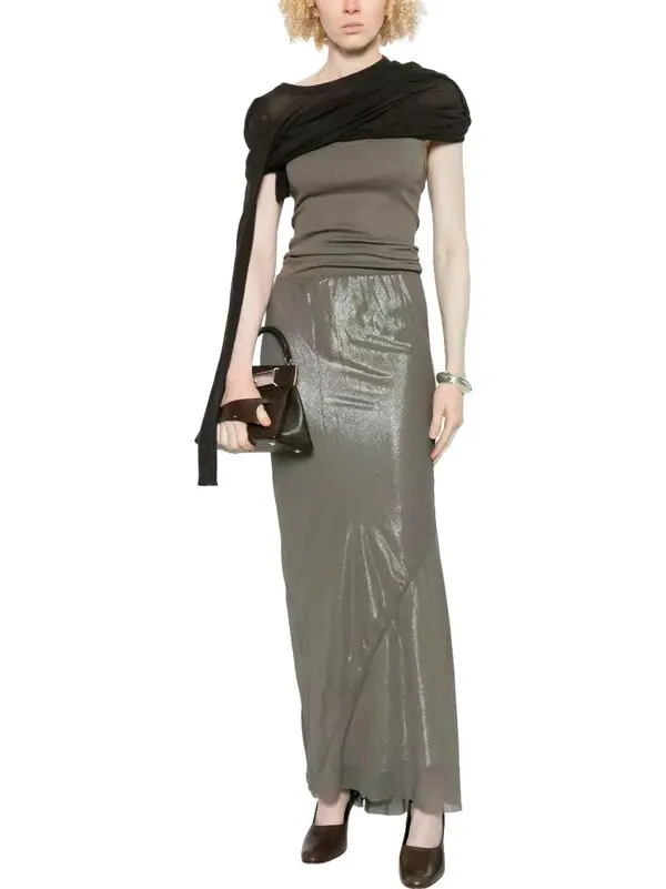 Rick Owens Dafne Textured Sleeveless Midi Dress - Grey