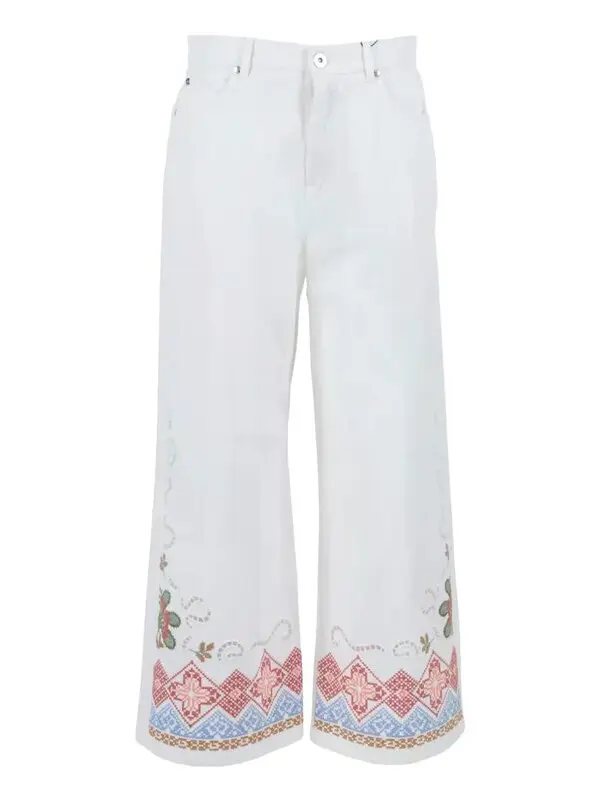 Max Mara Floral Embroidered Trousers - Neutrals
