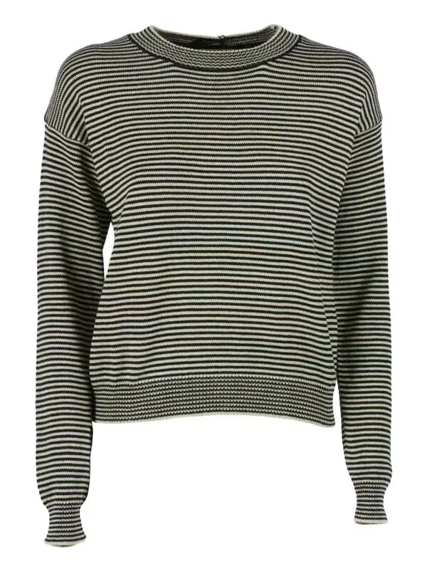 Max Mara Striped Long-sleeve Top - Black