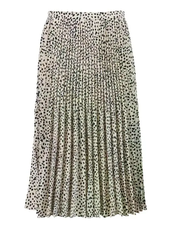 Max Mara Pleated Polka Dot Skirt - Neutrals