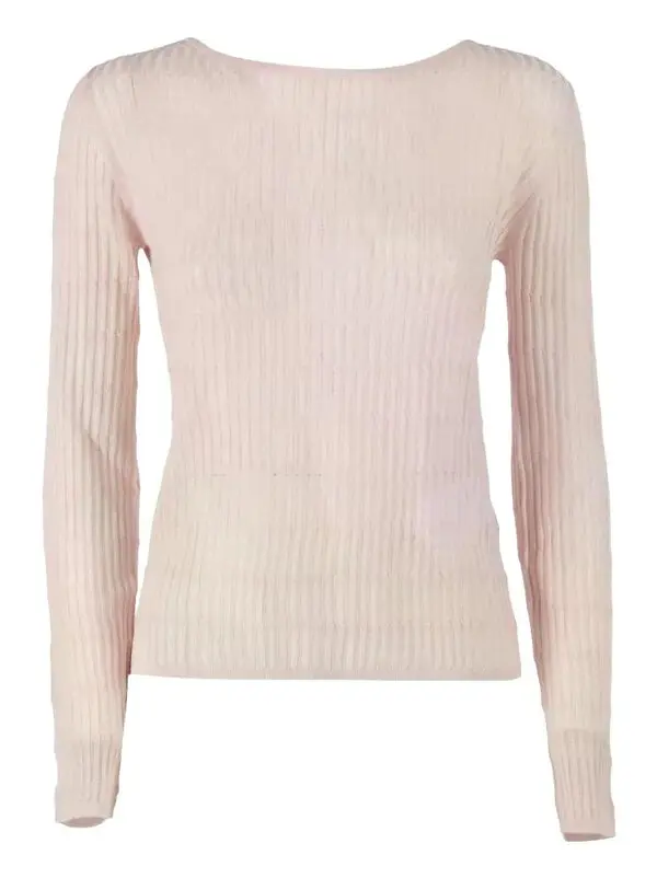 Max Mara Long-sleeve Ribbed Knit Top - Pink