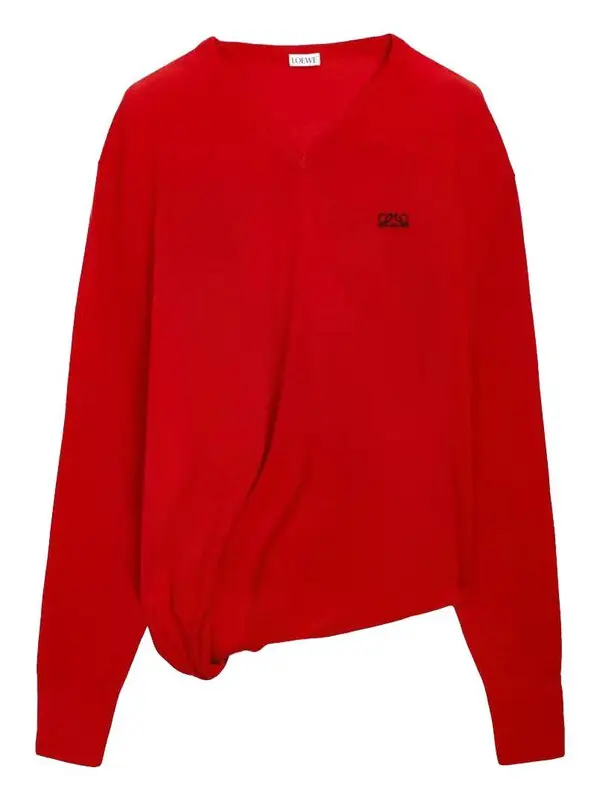 Loewe Twisted V-neck Sweater - Red