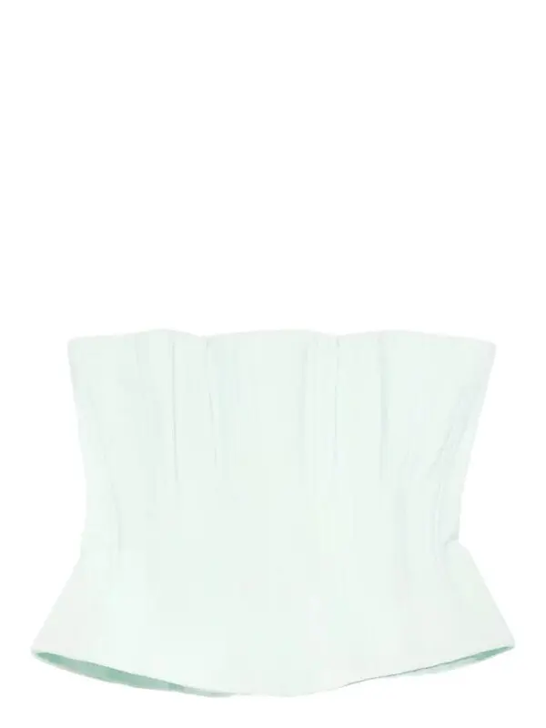 Costarellos Pleated Corset Top - Green