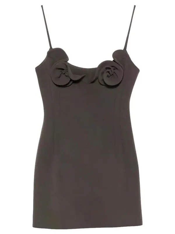 Magda Butrym Floral-appliqué Mini Dress - Brown
