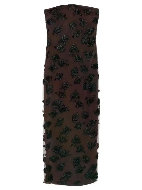 ROTATE BY BIRGER CHRISTENSEN Beaded Maxi Dress - Brown