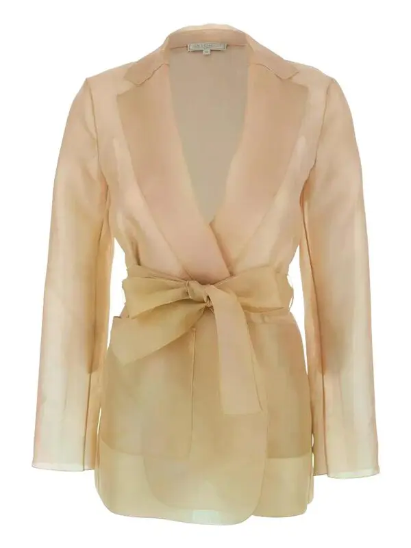 Antonelli Firenze Tie-waist Silk Blazer - Neutrals