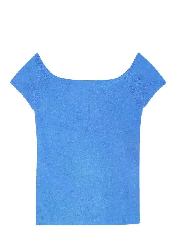 Eric Bompard Ribbed Knit Top - Blue