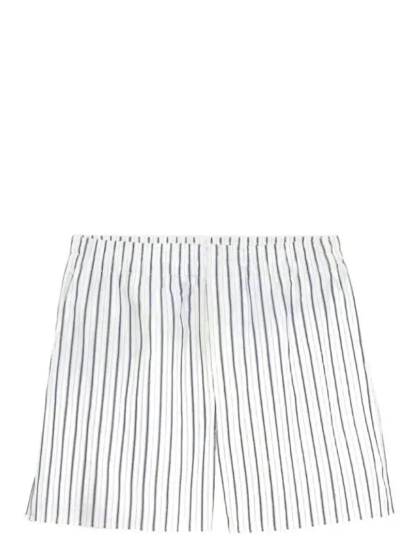 Ami Elasticated Striped Shorts - White