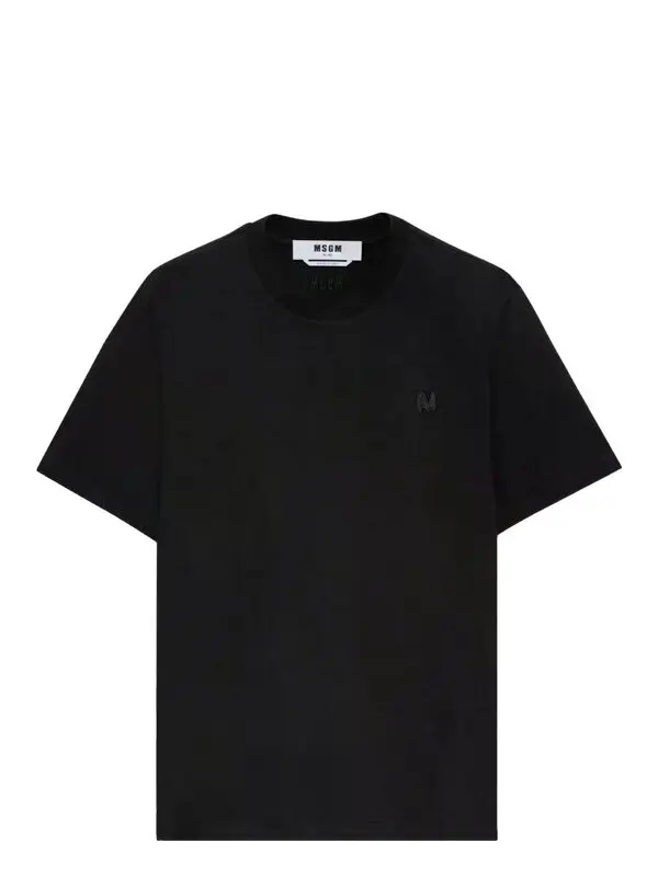 MSGM Letter-detail T-shirt - Black
