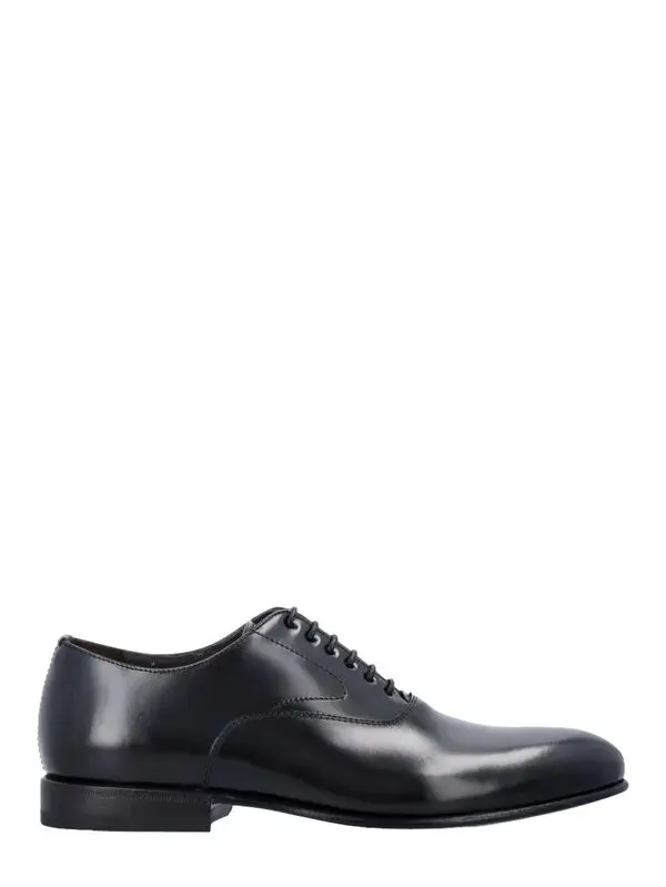 GREEN GEORGE Polished Leather Oxford Shoes - Black