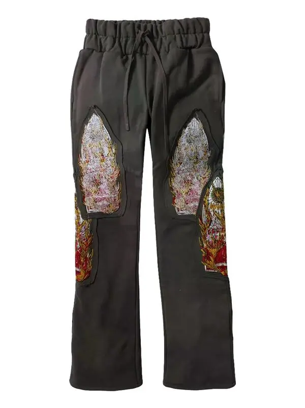 WHO DECIDES WAR BY EV BRAVADO Triple Flame Glass Track Pants - Grey