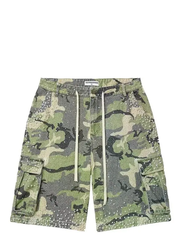 VALE FOREVER Camouflage Cargo Shorts - Green