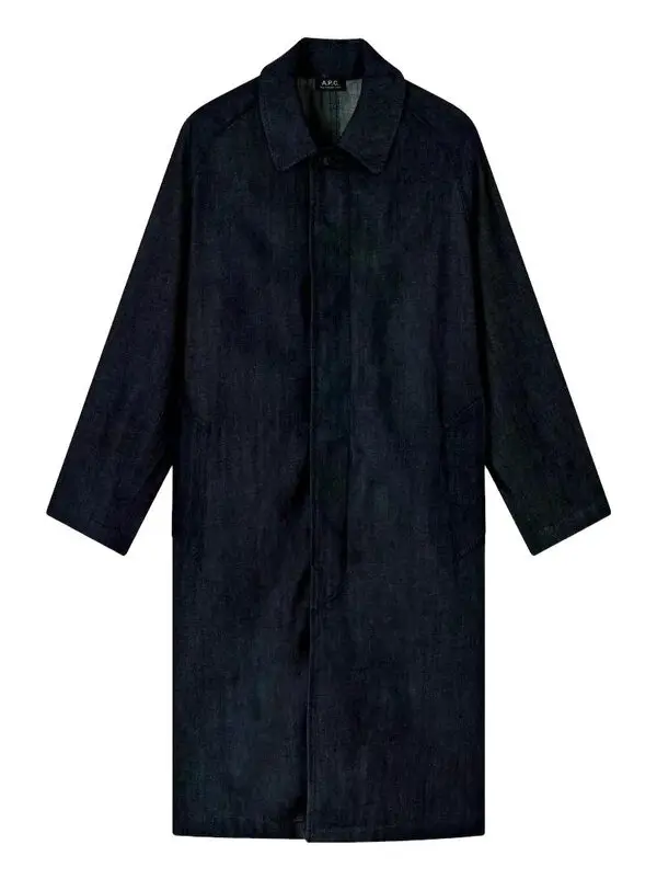 A.p.c. Collared Denim Coat - Blue