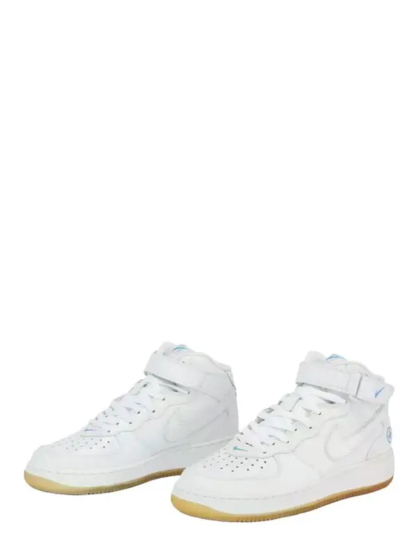 Nike Air Force 1 Mid Croc-effect Sneakers - White