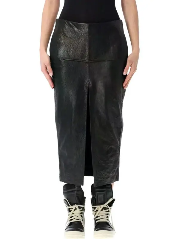 Rick Owens Sliced Midi Skirt - Black