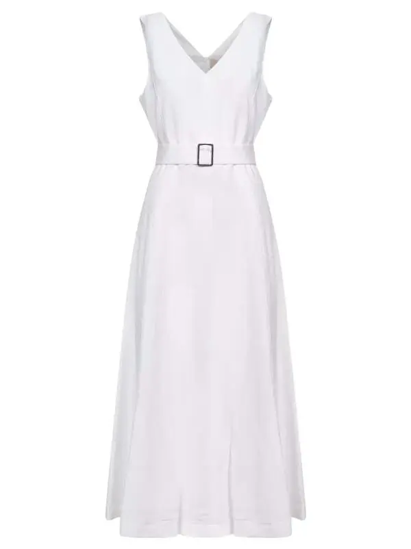BLANCA VITA V-neck Flared Dress - White
