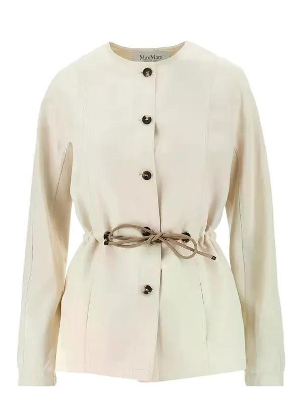 Max Mara Button Drawstring Jacket - Neutrals